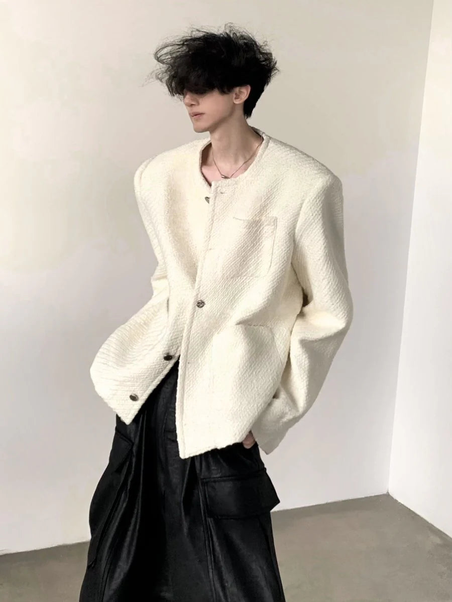 [AUTUMNWIND] WOOL WHITE TWEED JACKET – stepblock