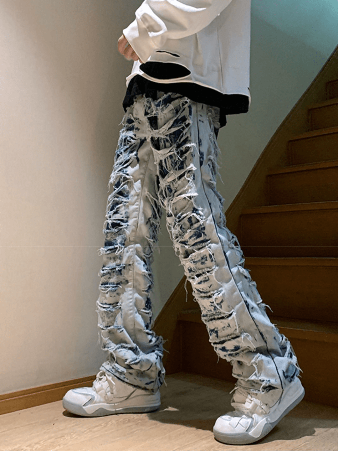 High street damage denim pants st1687 – stepblock